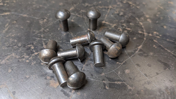 Ten 1/4" x 1/2" Round Button Head Rivets (Mild Steel) – Christ Centered ...